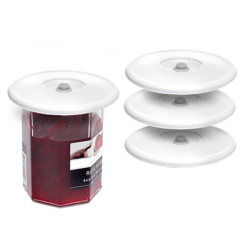 4 Couvercles à vide - 13,5 cm sur bocaux de 6 à 12 cm- Airblock